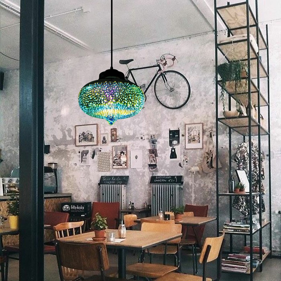 Modern Ceiling Light 3D Colorful Glass Fireworks Pendant Lamp ...