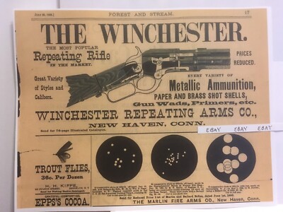 1886 Winchester Repeating Rifle, Marlin Ballard 38-55 Rifle, Trout ...