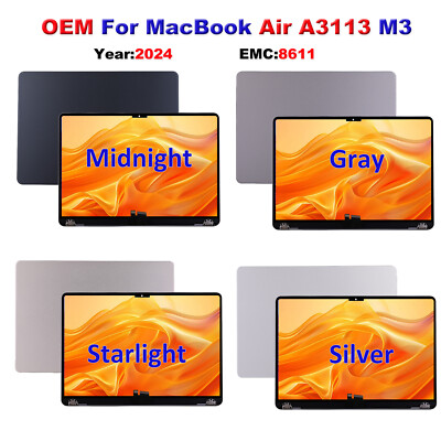 A3113 For MacBook Air 13.6" 2024 M3 LCD Screen Replacement Display ...