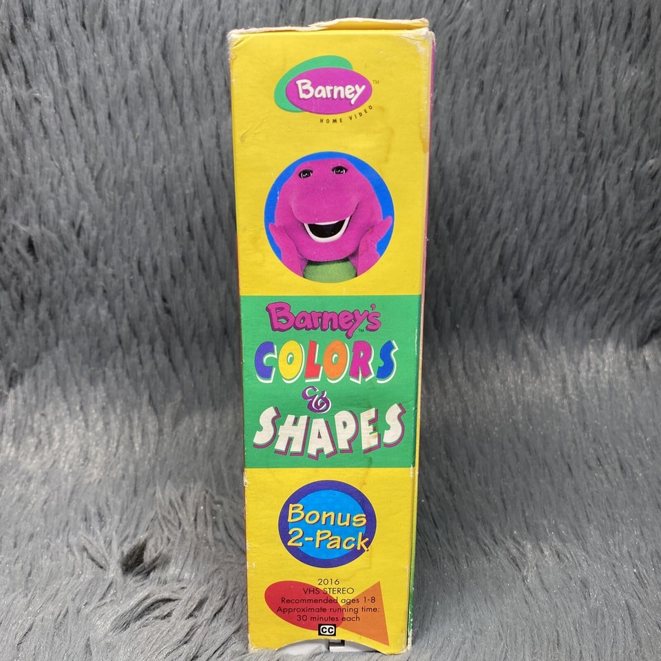 Barney Colors & Shapes Sing-Along Bonus 2-Pack VHS Video Tapes Set Blue ...
