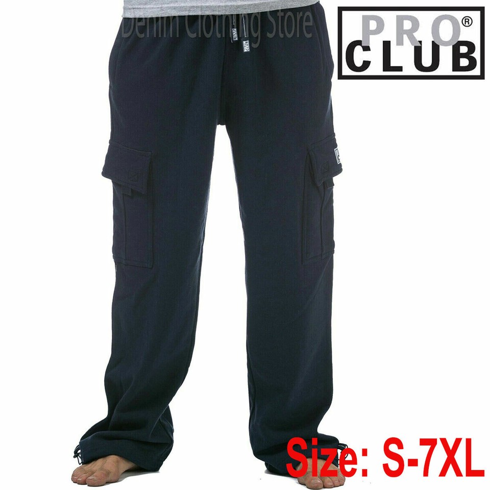 Pro Club Men's Heavyweight Track Fleece Cargo Pants Sweatpants S~7XL | eBay