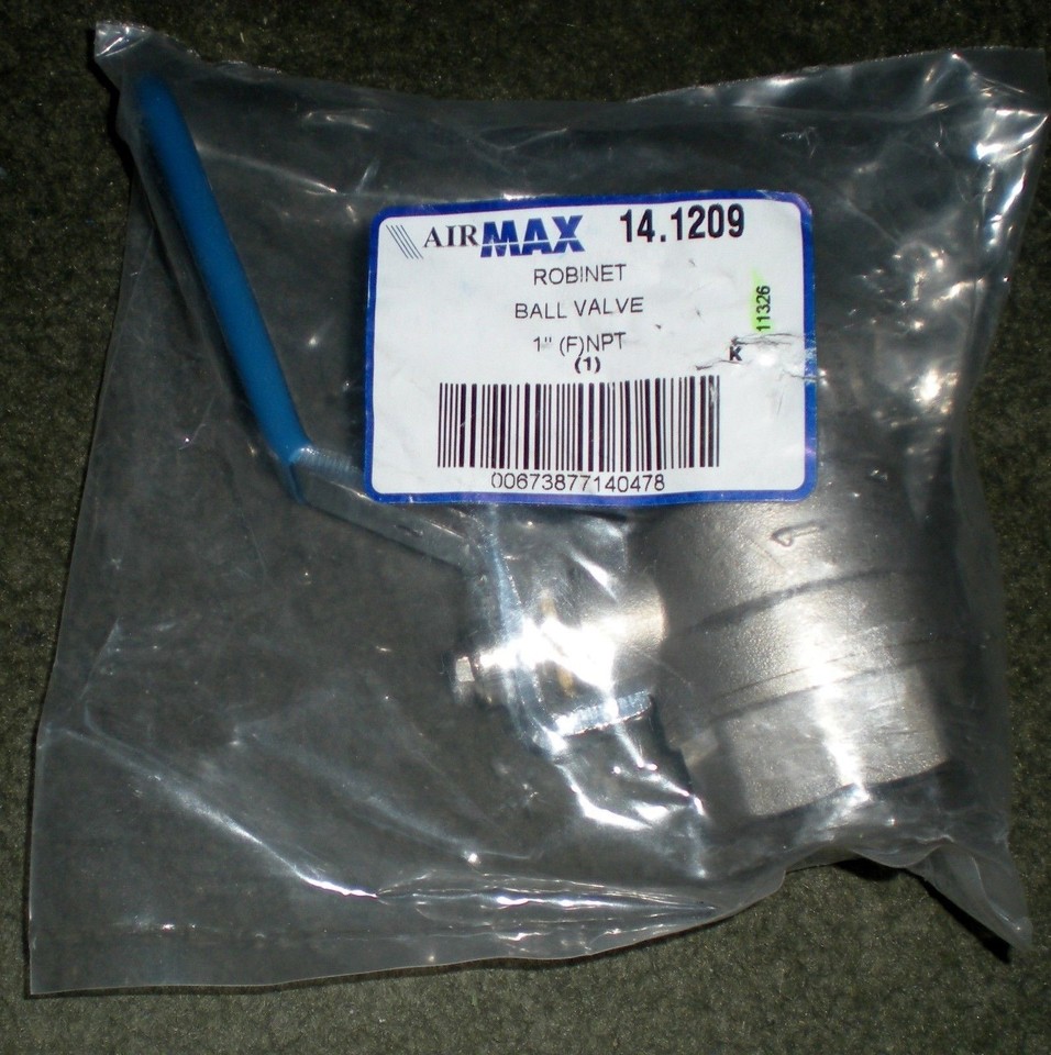 VALVE 400 PSI 1 NPT AIRMAX BALL ROBNET 14.1209 AIR WATER OIL SHUT OFF ...