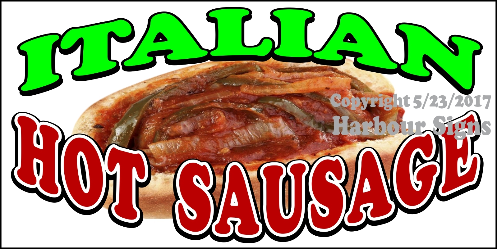 (Choose Your Size) Italian Hot Sausage DECAL Food Truck Vinyl Sign ...