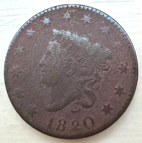 1820 CORONET HEAD LARGE CENT PENNY NICE RARE COIN **** TAKE A LQQK ...