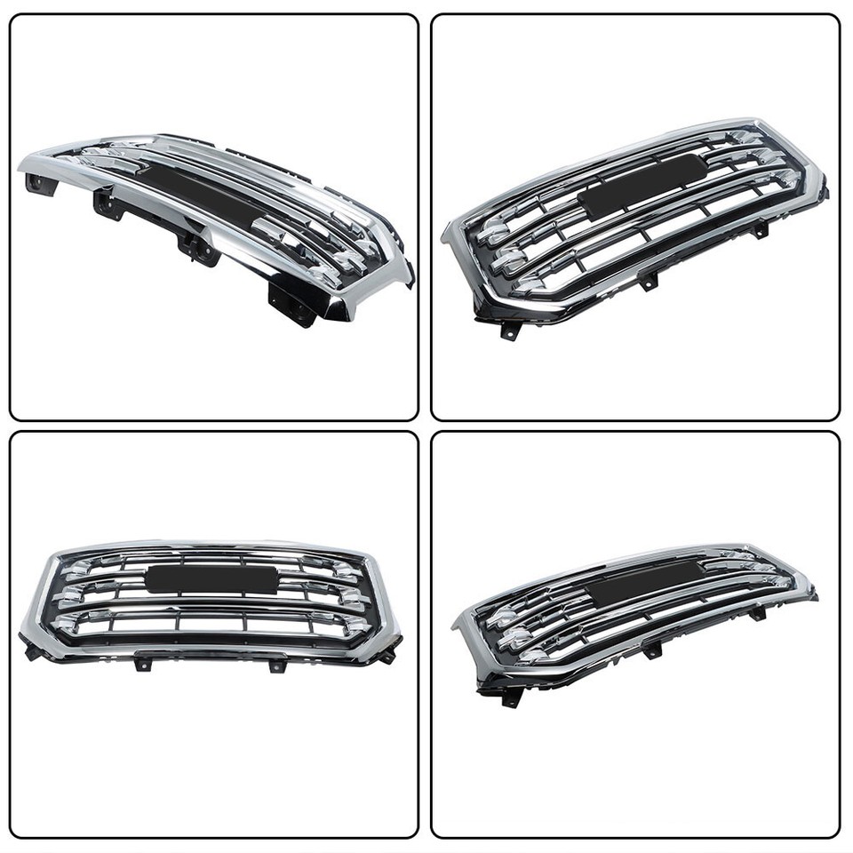 Front Bumper Grille Fit For GMC Sierra 1500 2016-2019 With Chrome ...