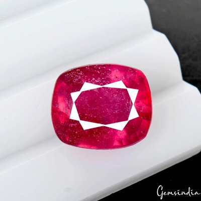 Certified Mozambique Ruby 12.10 Cts Natural Vivid Pink Red Cushion ...