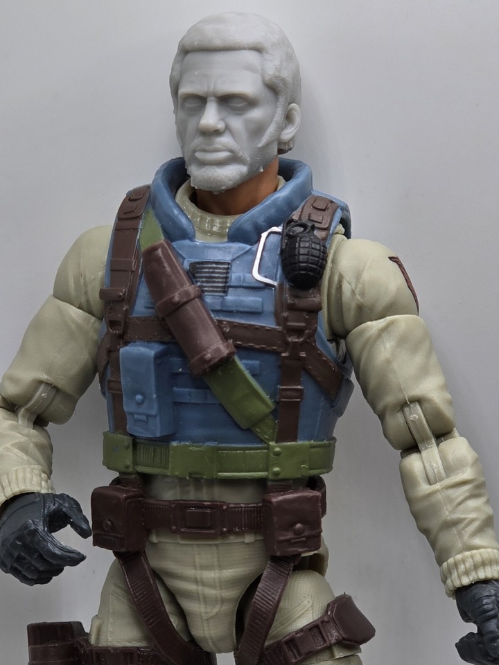 3d Printed TROPIC THUNDER KIRK LAZARUS HEAD#1 6" Joe Classified/Marvel ...