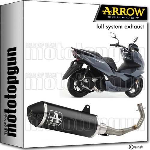 arrow full system exhaust open urban black aluminium for honda pcx 125 ...