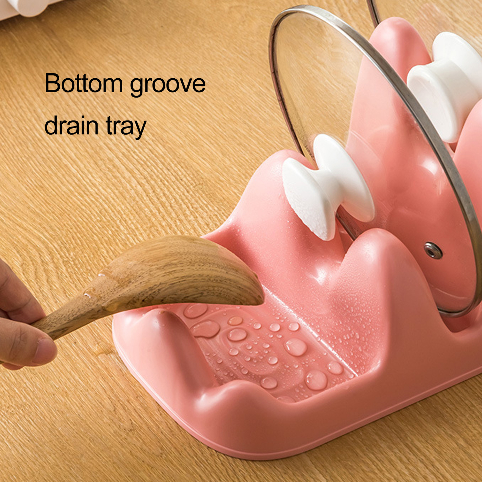 Pot Cover Utensil Storage Rack for Kitchen Countertop U-shaped Slot ...