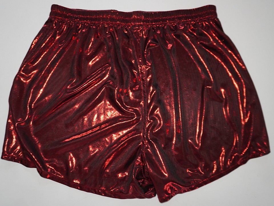 NEW MEN'S RED LAME SHINY BOXER SHORTS SIZE LARGE | eBay