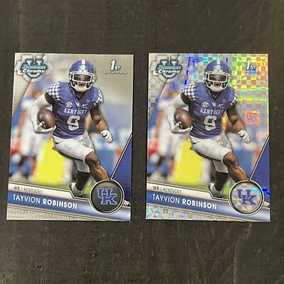Tayvion Robinson 1st 2023 Bowman U Chrome X-Fractor Kentucky #12 + Base ...