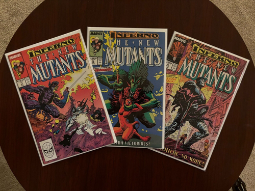 (Lot of 3 Comics) New Mutants #71 #72 #73 (Marvel 1989) Inferno Magik ...