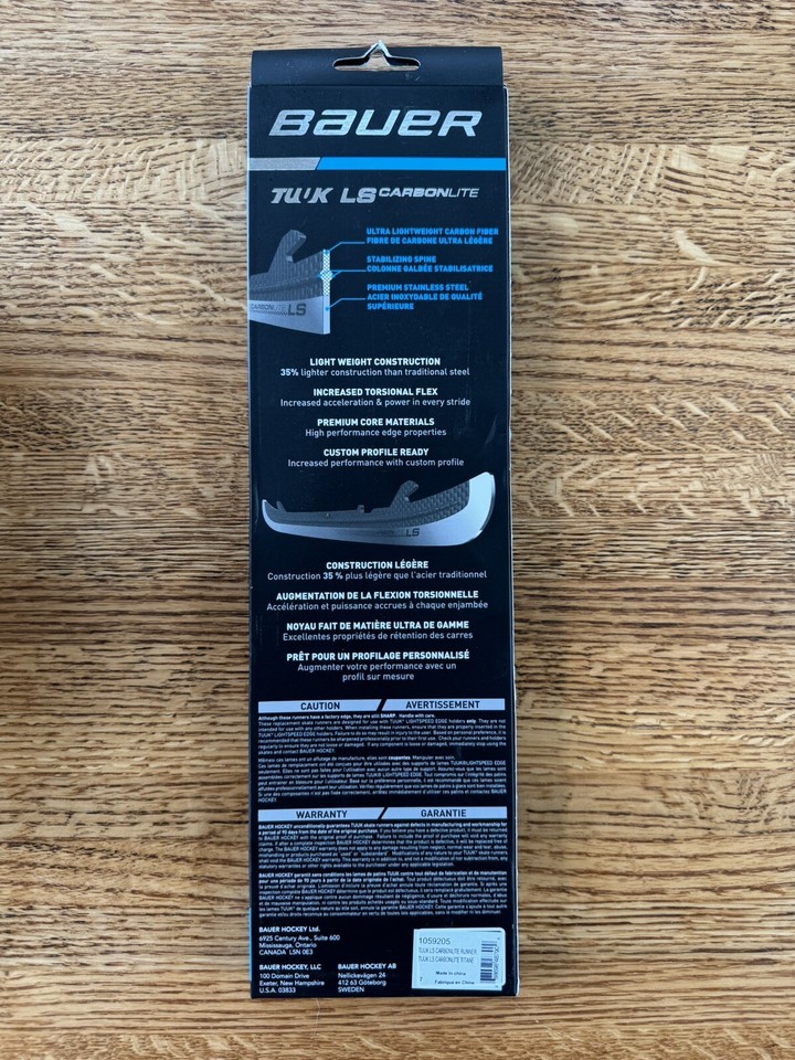 New Bauer TUUK LS Carbonlite EDGE Runner Lightspeed blades 263 mm Size ...
