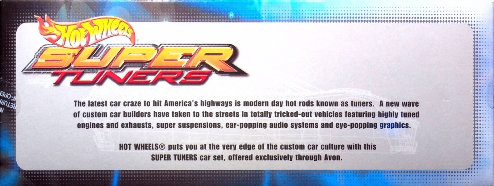 HOT WHEELS AVON SUPER TUNERS CAR SET SHO-STOPPER, MX48 TURBO, MUSCLE ...