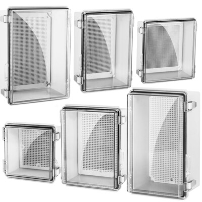 Plastic Electrical Enclosure Transparent Cover Wall Mount Project Box ...