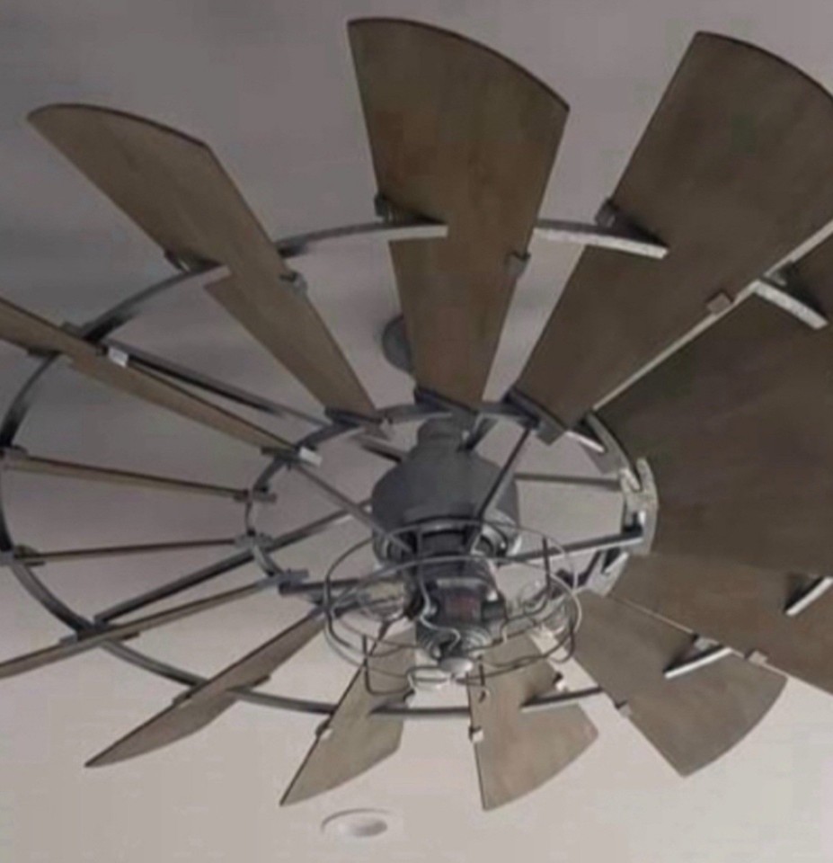 Galvanized WINDMILL FAN 72" INDOOR Light kit Sold Separately | eBay