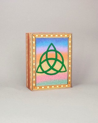 Stone Inlay Triquetra Wood Celtic Box, Irish Wooden Box, Ren Welsh ...