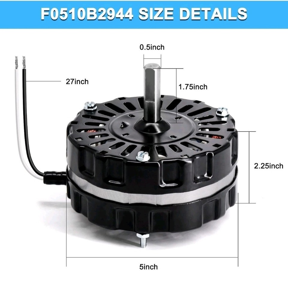 F0510B2944, F0510B2497 Power Vent Attic Fan Motor Replace for Lomanco ...