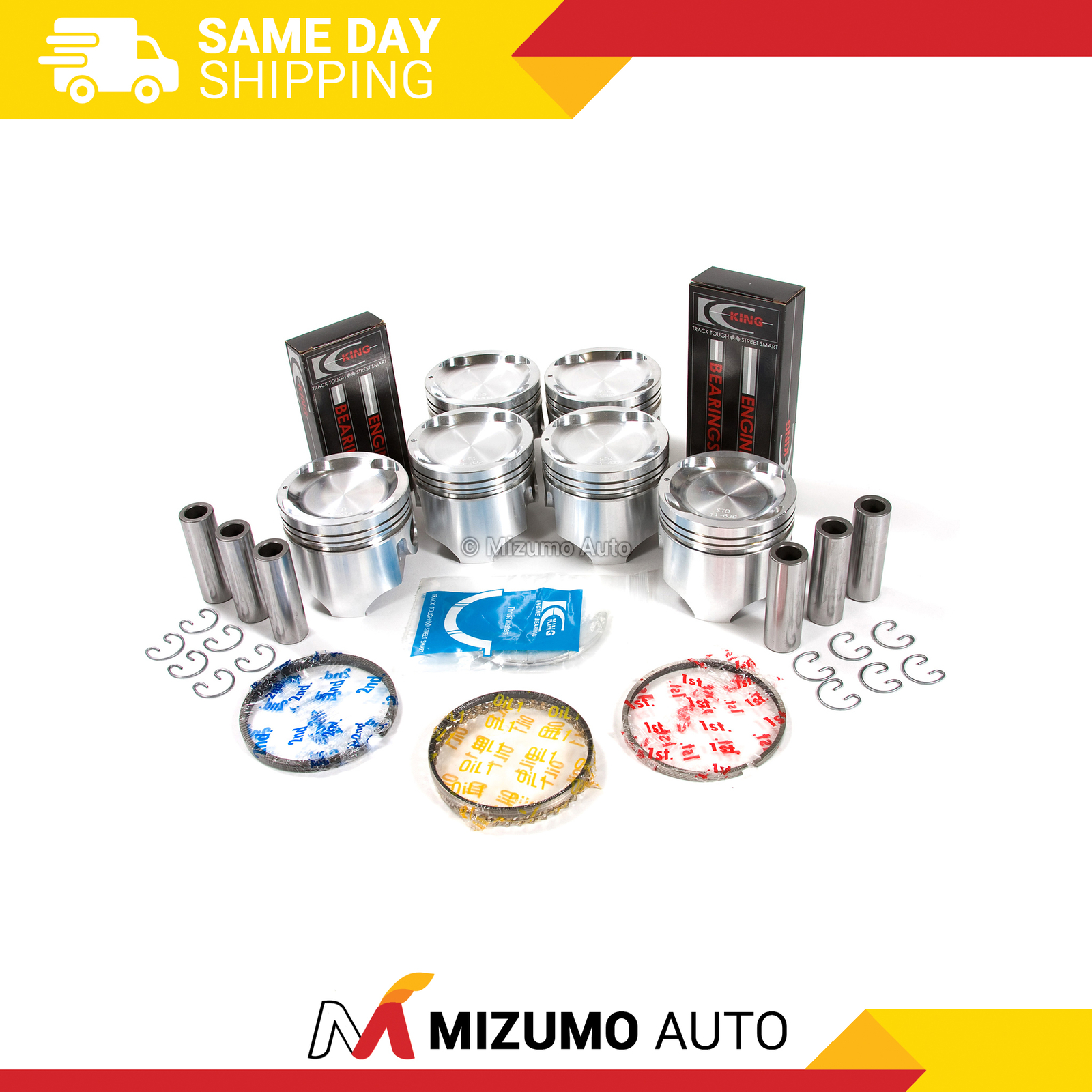 Pistons Main Rod Bearings Fit 87-92 Toyota Supra Turbo 3.0L DOHC 7MGTE ...