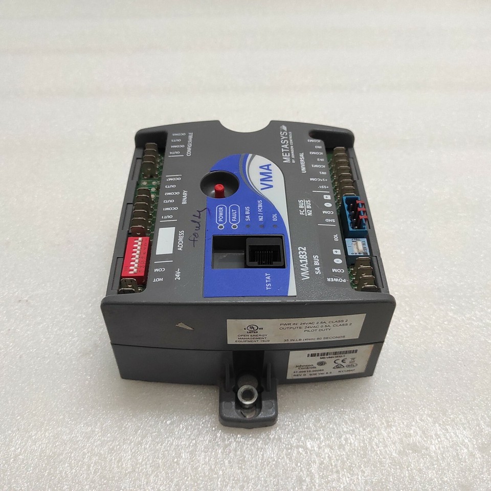 METASYS VMA1832 CONTROLLER 37-00610-00080 24VAC JOHNSON CONTROLS FOR ...