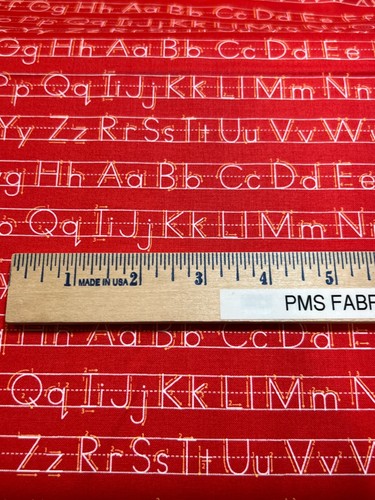 MODA Back to School 100% cotton fabric by the yard 36x44 ABC writing ...