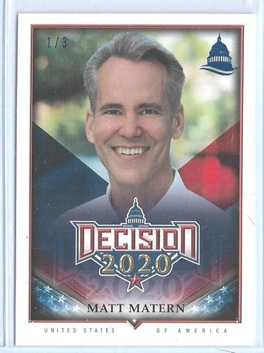 RARE 2020 DECISION MATT MATERN "BLUE FOIL" CAPITOL CARD #514 ~ 1/3 ...