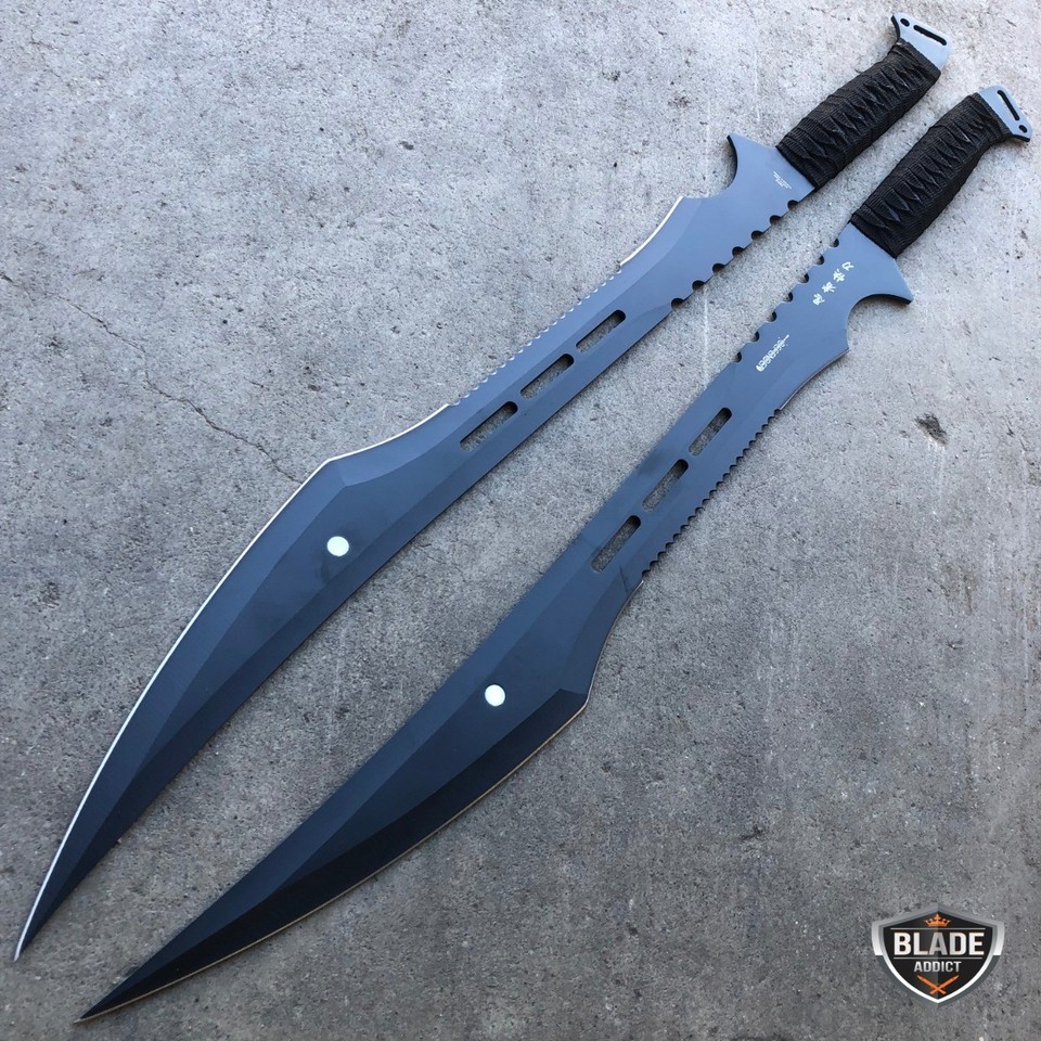 2 PC Large Full Tang 26" Ninja Samurai Twin Tanto Blade Sword Machete ...