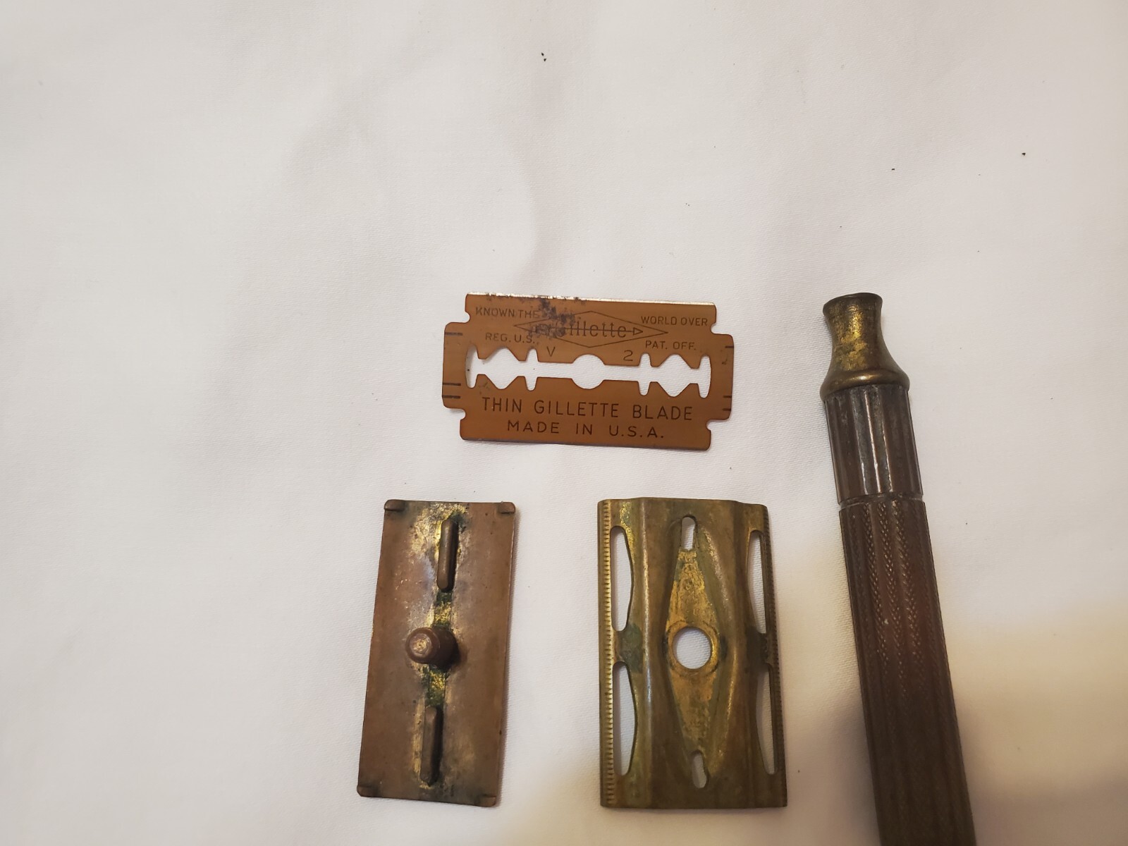 Vintage WW2 1940 Gillette super speed one piece razor brass & cooper ...