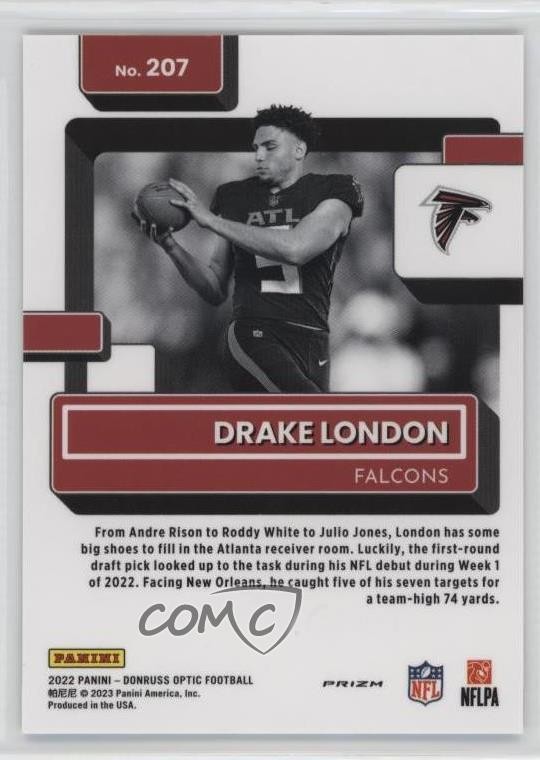 2022 Panini Donruss Optic Rated Holo Prizm Variation Drake London #207 ...