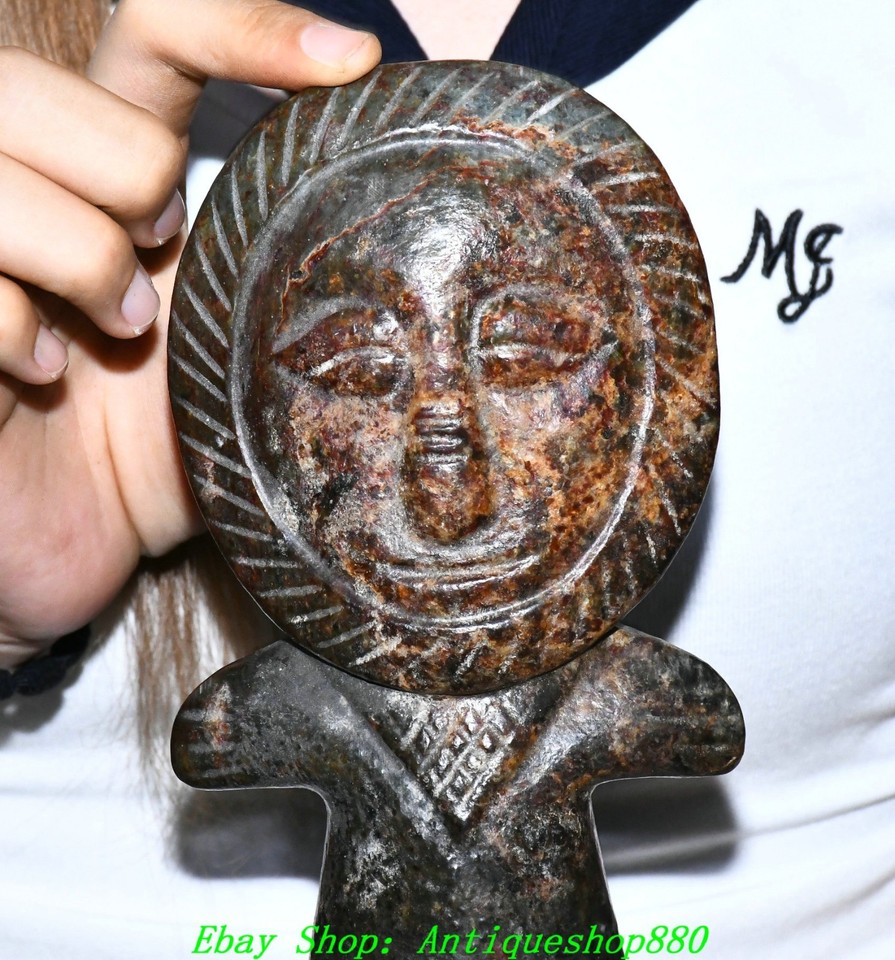 7.8''Hongshan Culture Old Jade Primitive Big Face People Person Human ...