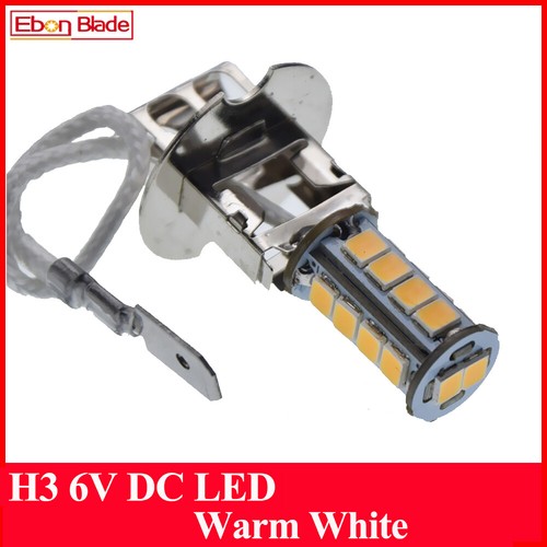 6V H3 LED BULB WARM WHITE TORCH MOTORBIKE MOTORCYCLE HEADLIGHT HEADLAMP ...