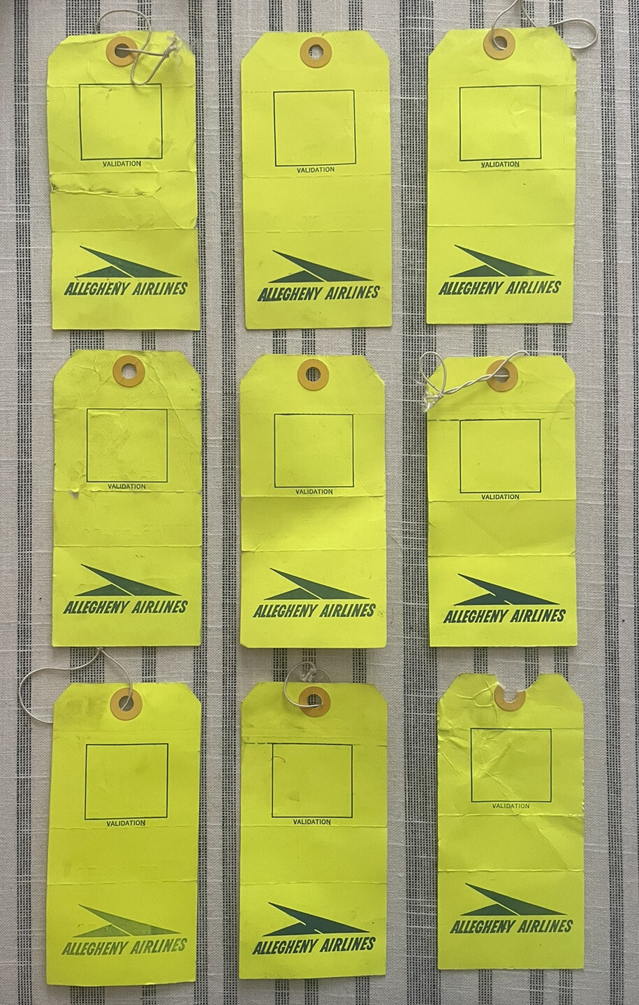 Vintage 1960s Allegheny Airlines Interline Baggage Tags Lot of 9 ...