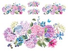 Shabby Pastel Watercolor Blue Hydrangeas Swag Bouquet Waterslide Decals ...