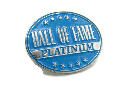 Hall Of Fame Pin Platinum Blue Background Silver Tone | eBay