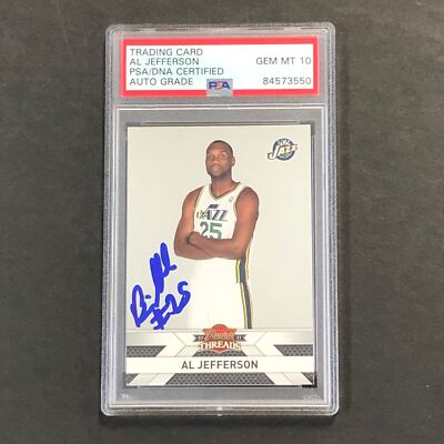 2010-11 Panini Threads #83 Al Jefferson Signed AUTO PSA Slabbed Jazz | eBay