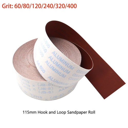 115mm Hook and Loop Sandpaper Roll 5 Meters Velour Pads Sanding Strips ...