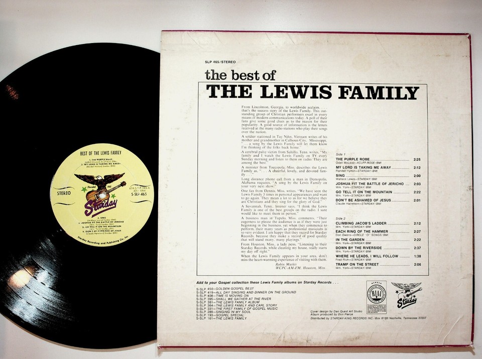 The Best of the Lewis Family Vinyl Gospel Music Stanley Records SLP-465 | eBay