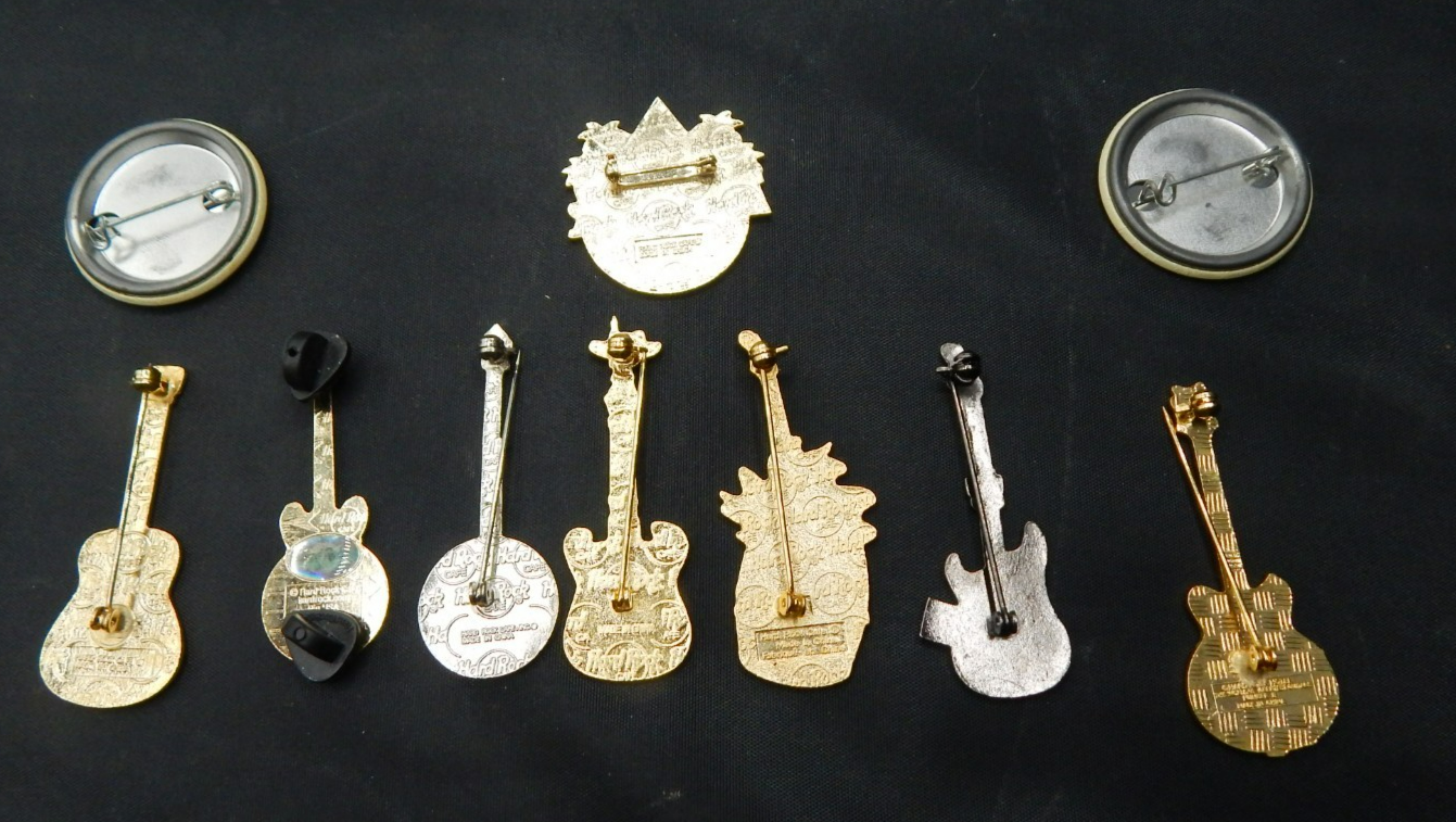 LOT OF 10 HARD ROCK CAFE GUITAR VARIETY PIN LOT COLLECTIBLE NICE PINS ...