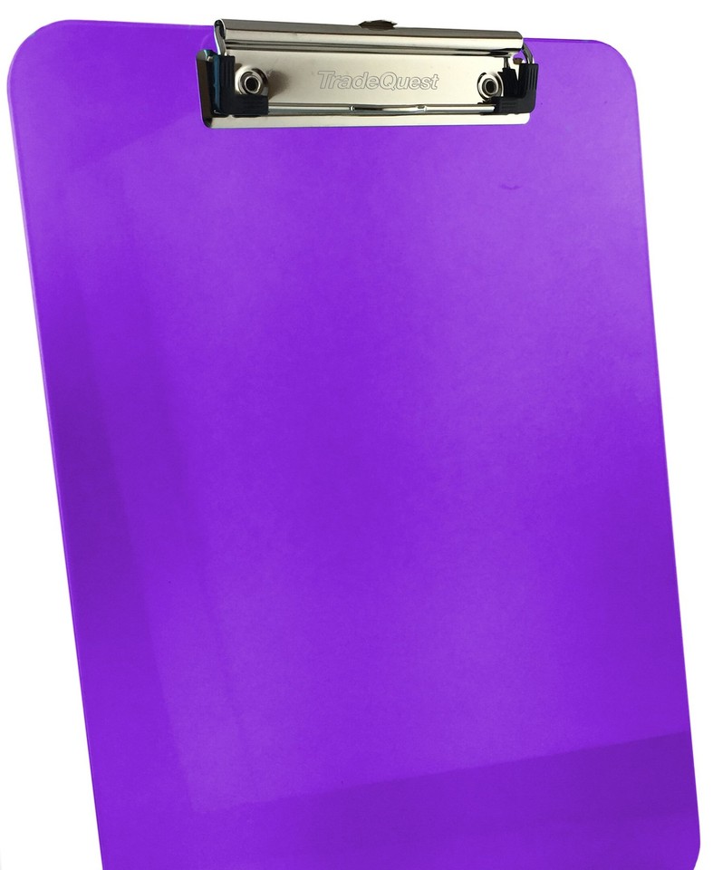 Plastic Clipboard Transparent Color Letter Size Low Profile Clip (Pack ...