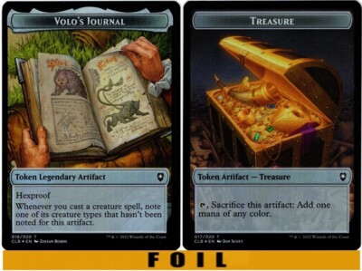 1x - VOLO'S JOURNAL \ TREASURE Token -FOIL - Commander Legends Baldur's ...