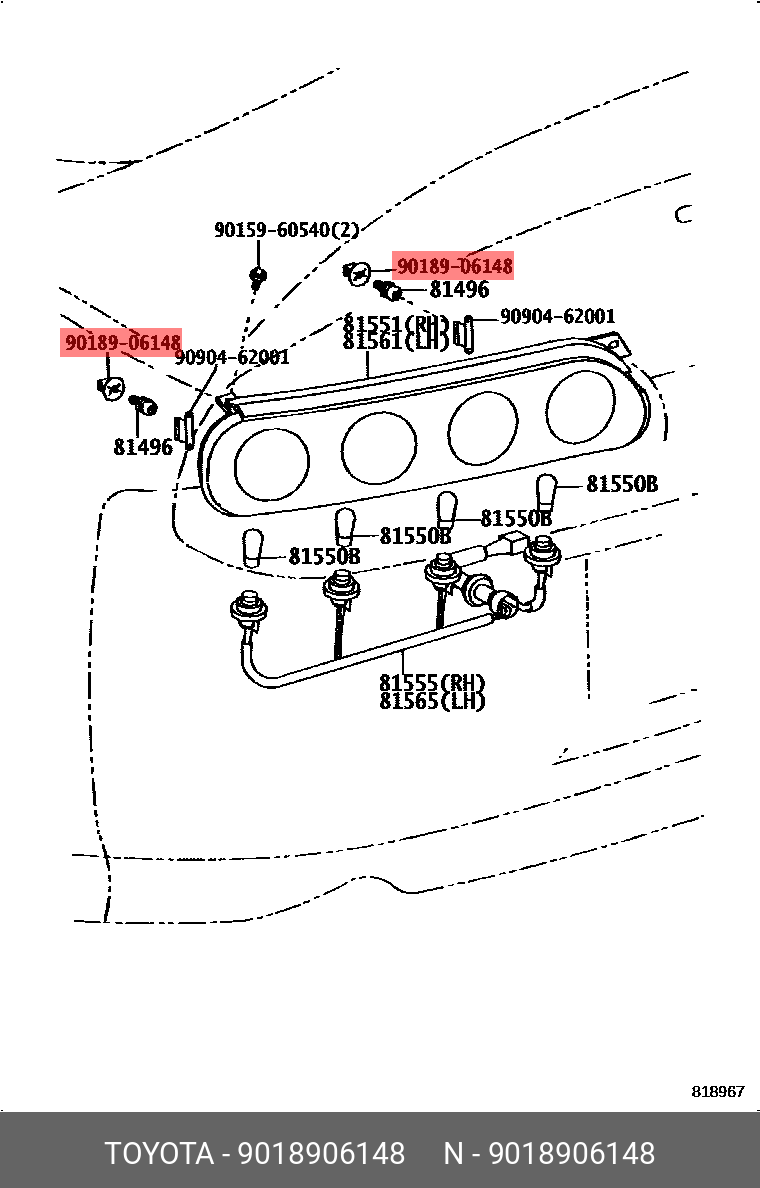 Genuine OE grommet screw, 9018906148 for TOYOTA 90189-06148 | eBay