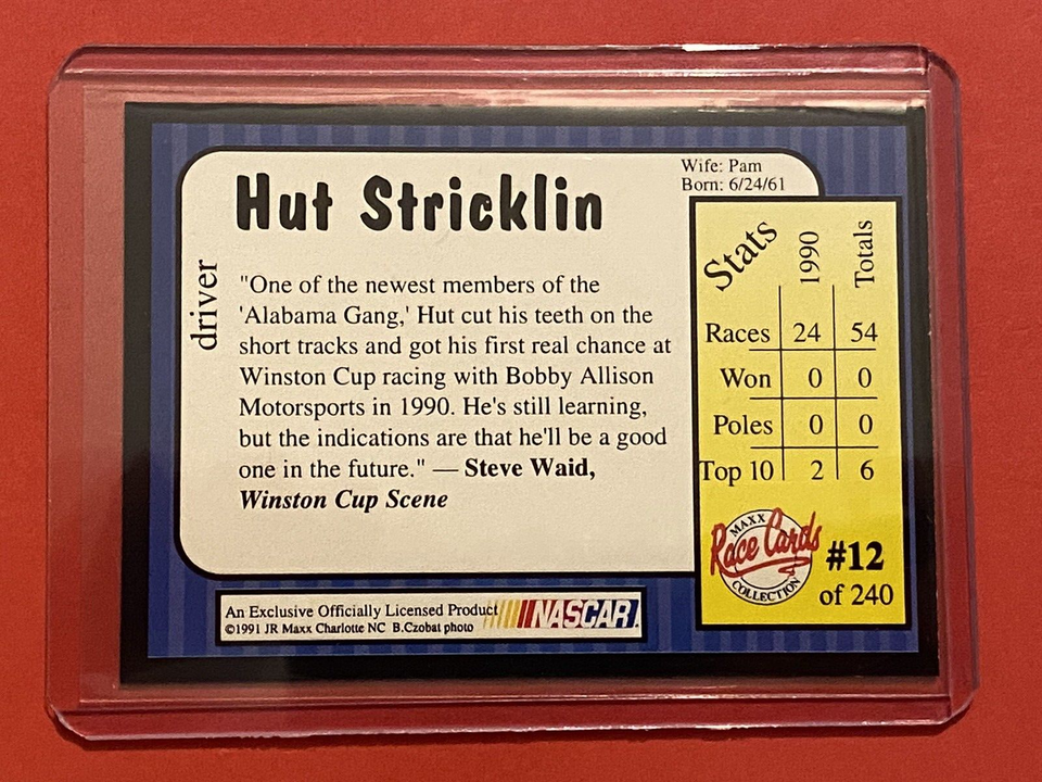1991 Maxx Collection - #12 Hut Stricklin | eBay