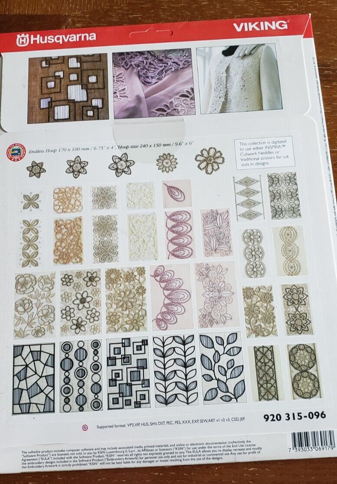 Husqvarna Viking Decorative Cutwork 235 by Betty Svensson 29 Designs ...