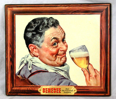 Genesee (Man Drinking Beer) Sign-The Genesee Brewing Co. Rochester N.Y ...