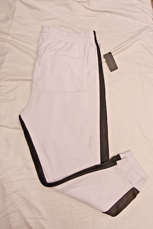 Sean John 5X B White Elastic Waist hidden Drawstring Pull On Sweat ...