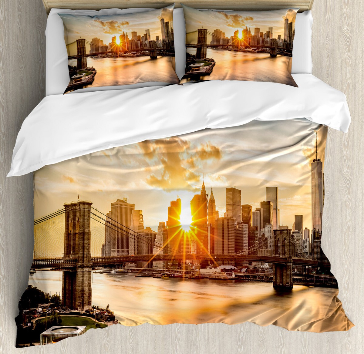 New York City Skyline Bedding A Bedroom With A View Of New York City
