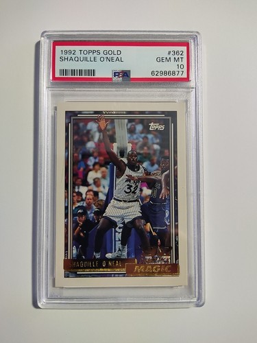 1992 Topps Gold Shaquille O'Neal Rookie PSA Graded GEM-MT 10 Card #362 ...