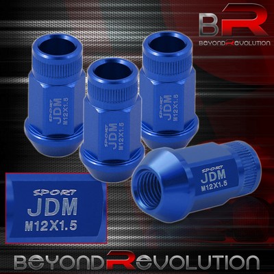 JDM 4PCS Blue Lug Nut M12X1.5MM Pitch Thread Open Extended Aluminum ...