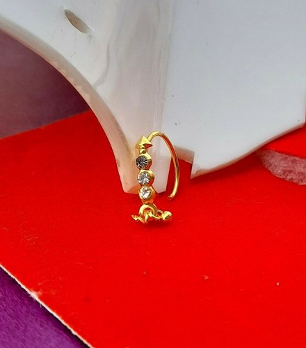 18K Gold Plated Indian Nath Wedding Nose Ring Ethnic Mother's Gift Nose ...
