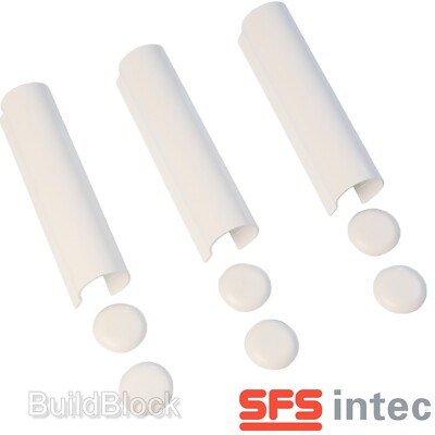 3 x SFS White Door Hinge Covers & Caps Intec Dynamic 2D uPVC Centre ...